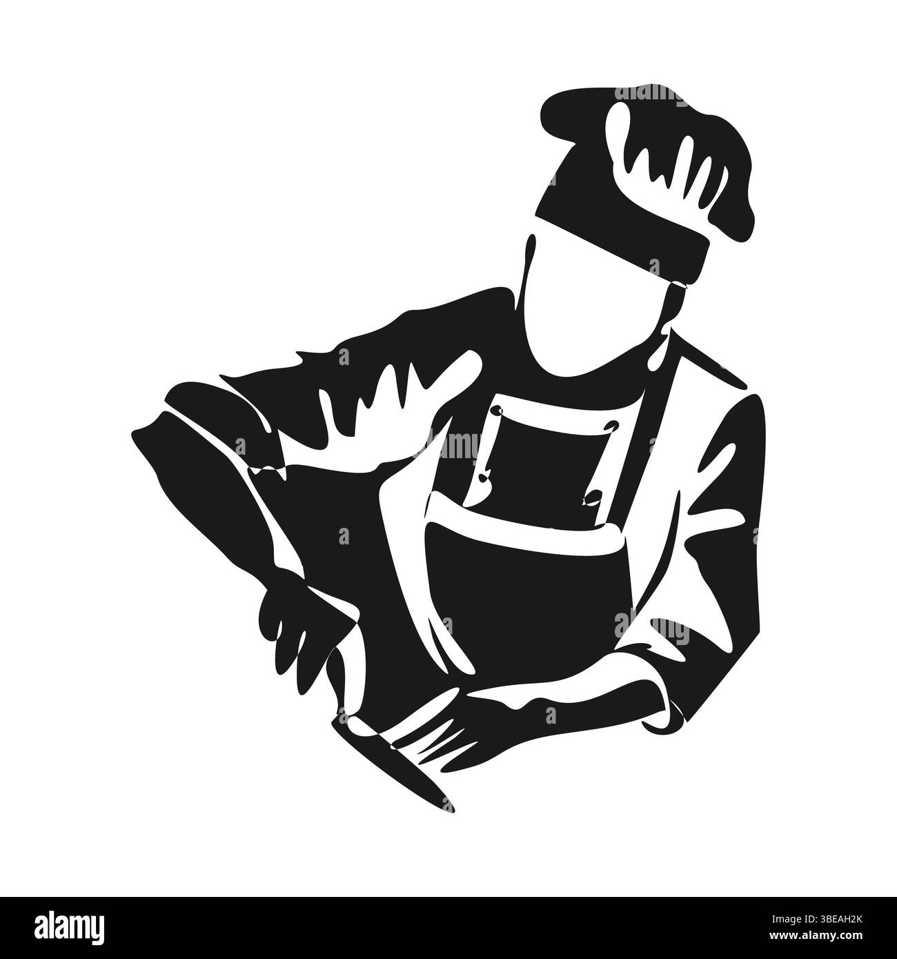 Chef cook vector silhouette illustration isolated on white background ...