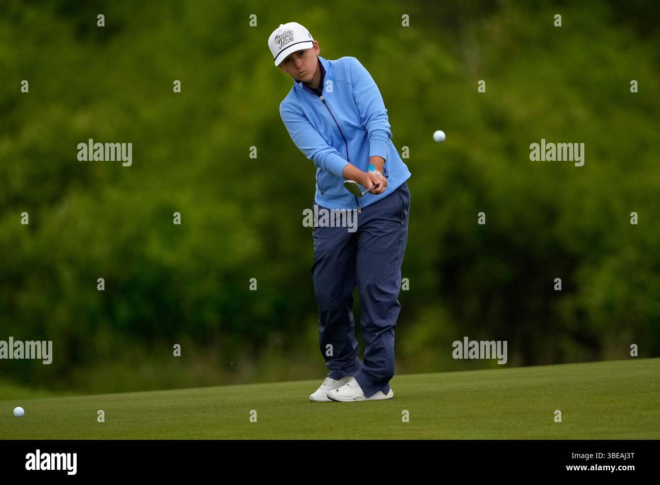 Dana Williams chips onto the third green during a practice round prior ...