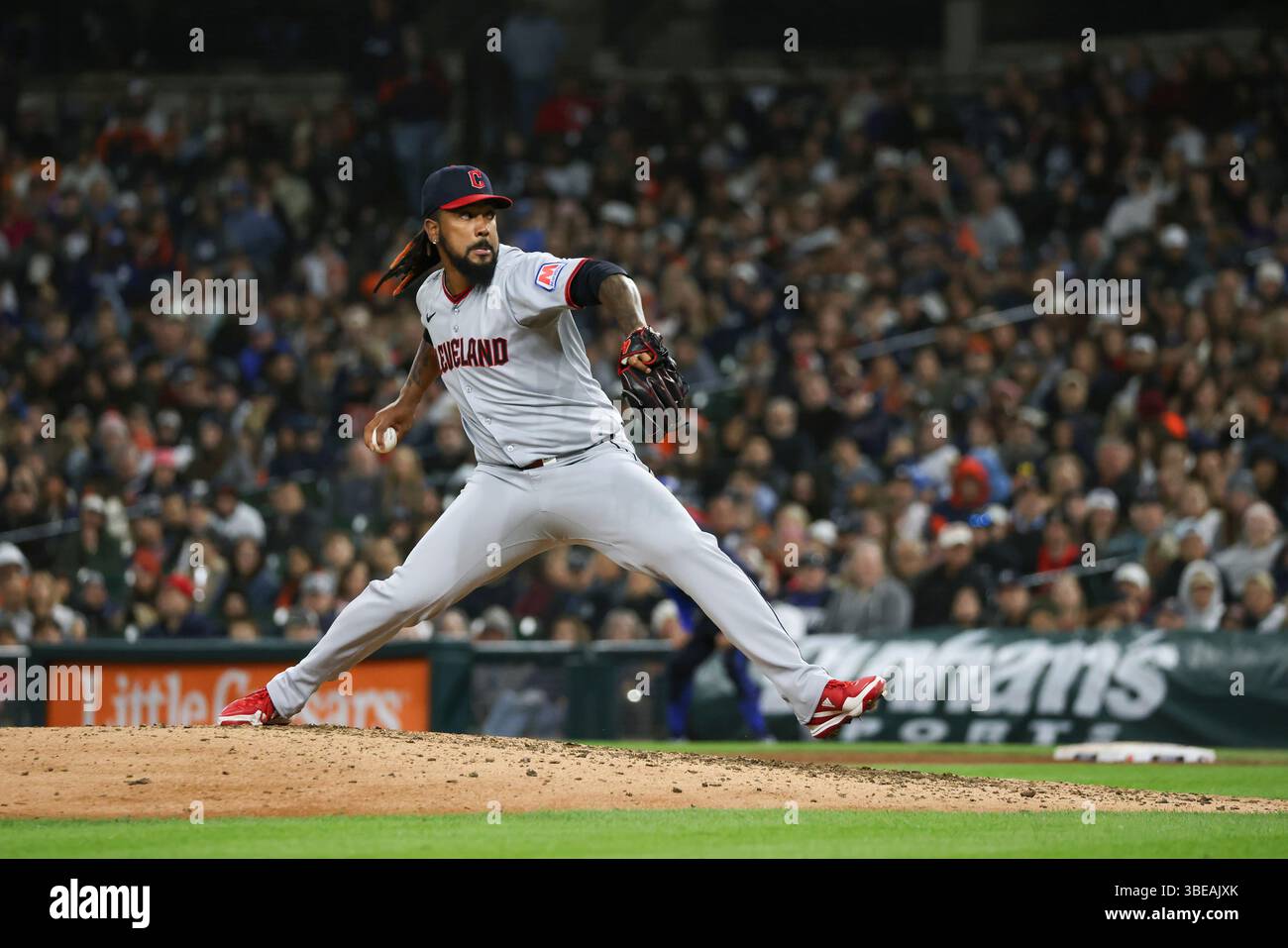 DETROIT, MI - MAY 23: Cleveland Guardians pitcher Emmanuel Clase (48 ...
