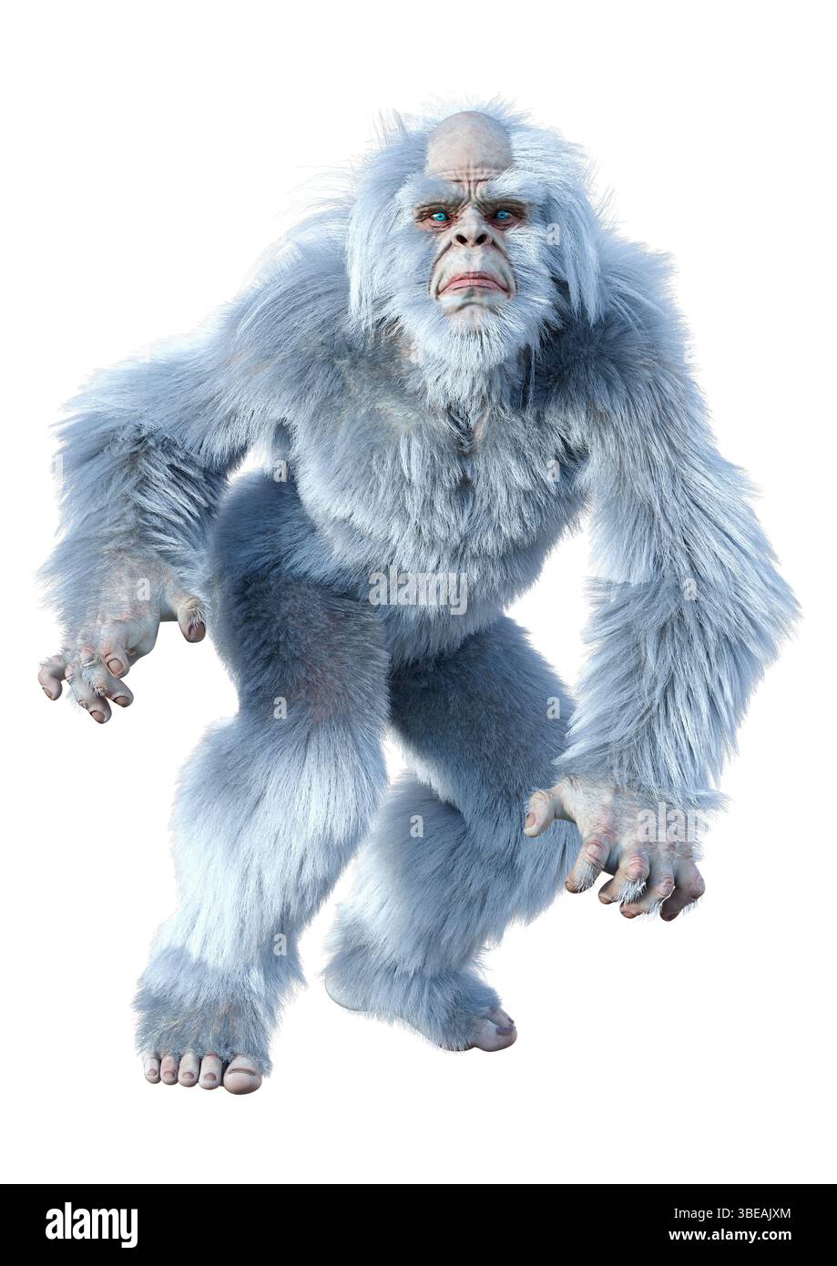 3D rendering of a fantasy creature yeti isolated on white background ...