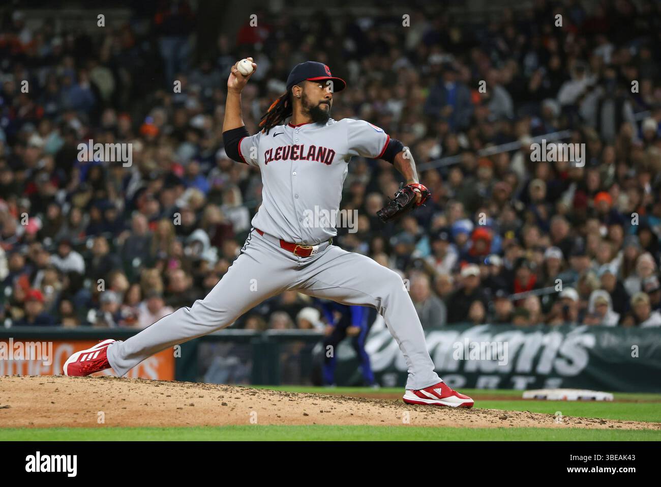 DETROIT, MI - MAY 23: Cleveland Guardians pitcher Emmanuel Clase (48 ...