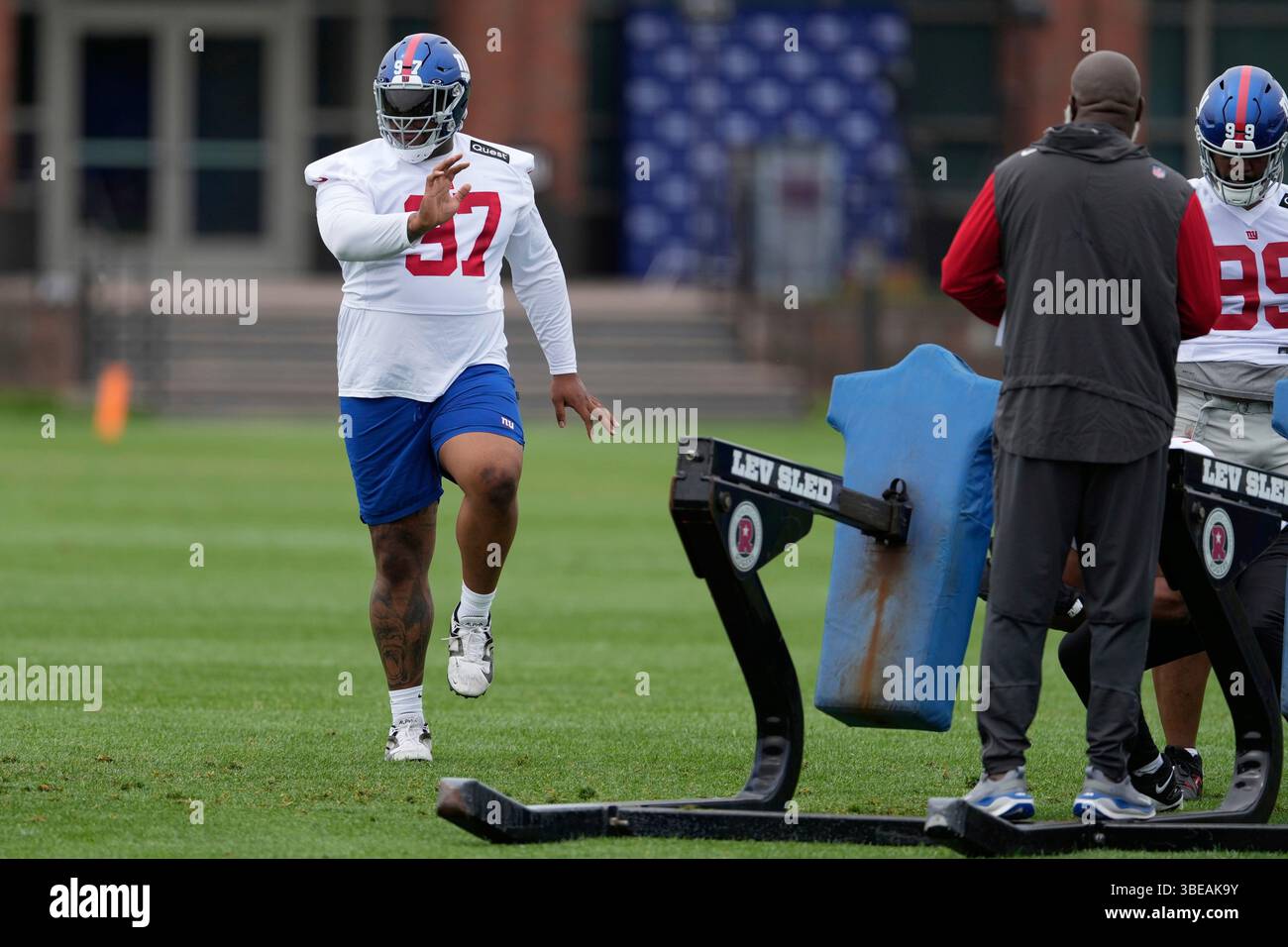 New York Giants' Dexter Lawrence II participates during an NFL football ...