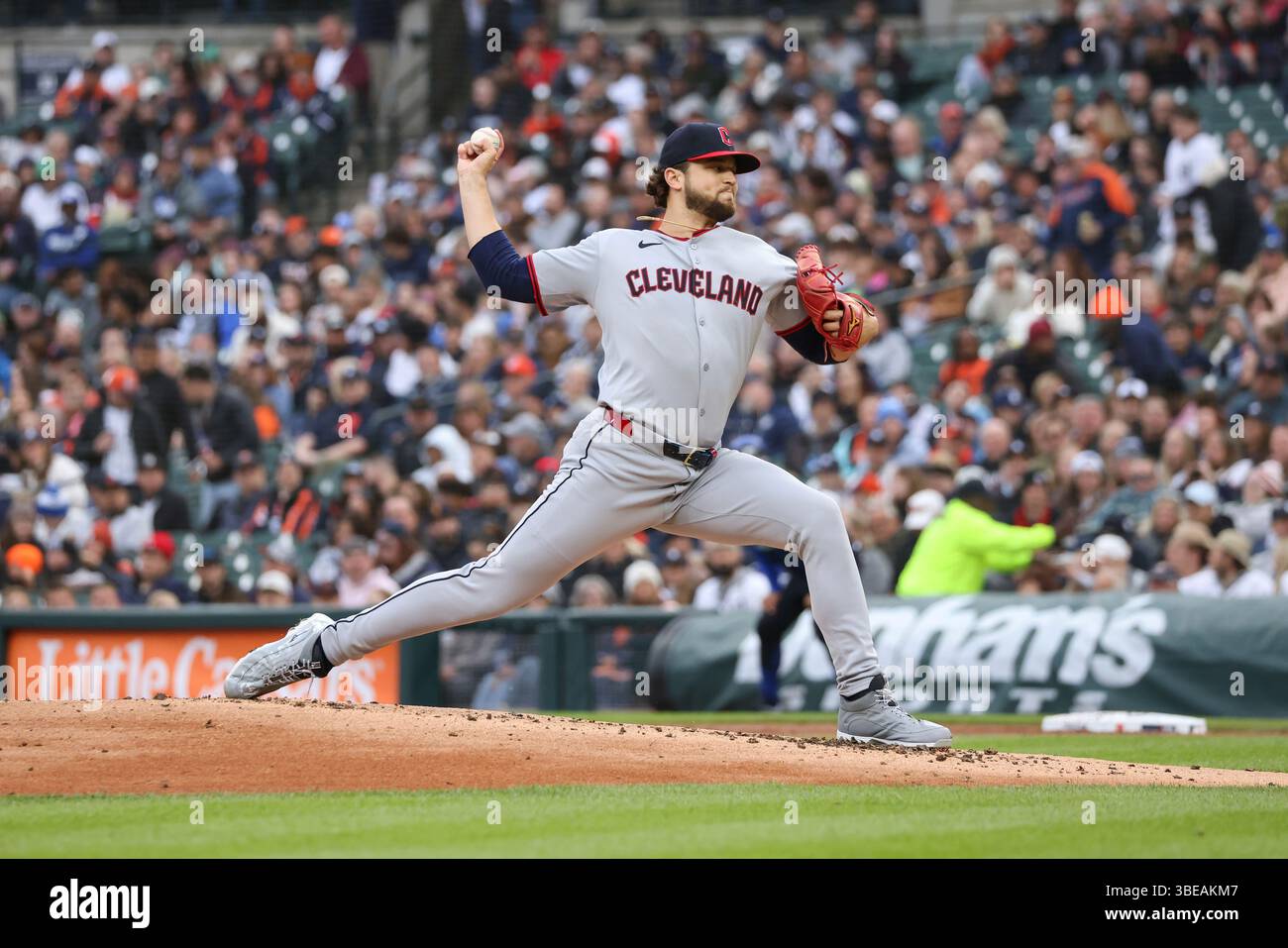DETROIT, MI - MAY 23: Cleveland Guardians starting pitcher Slade ...