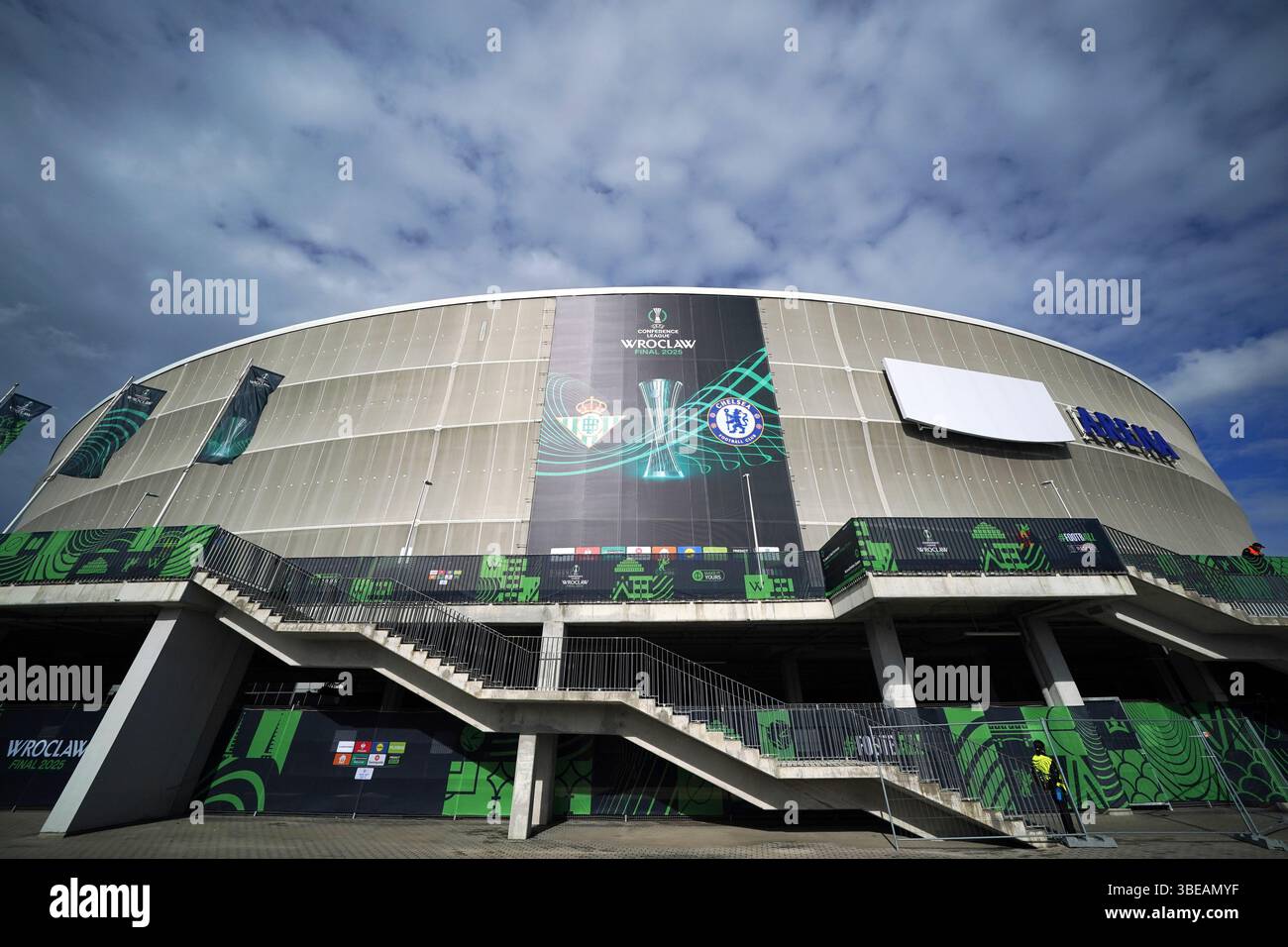 A general view outside the stadium ahead of the UEFA Conference League ...