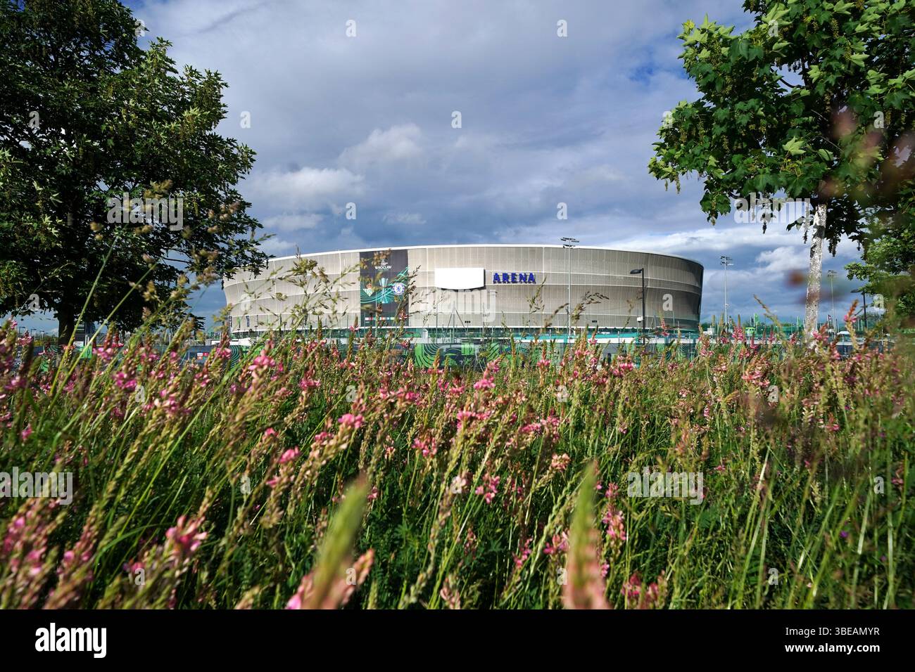 A general view outside the stadium ahead of the UEFA Conference League ...