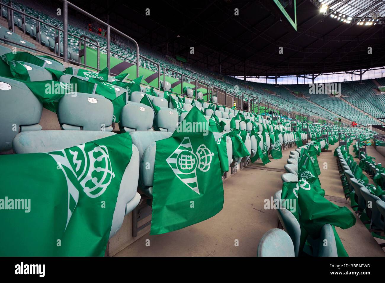 A general view of the stands ahead of the UEFA Conference League final ...