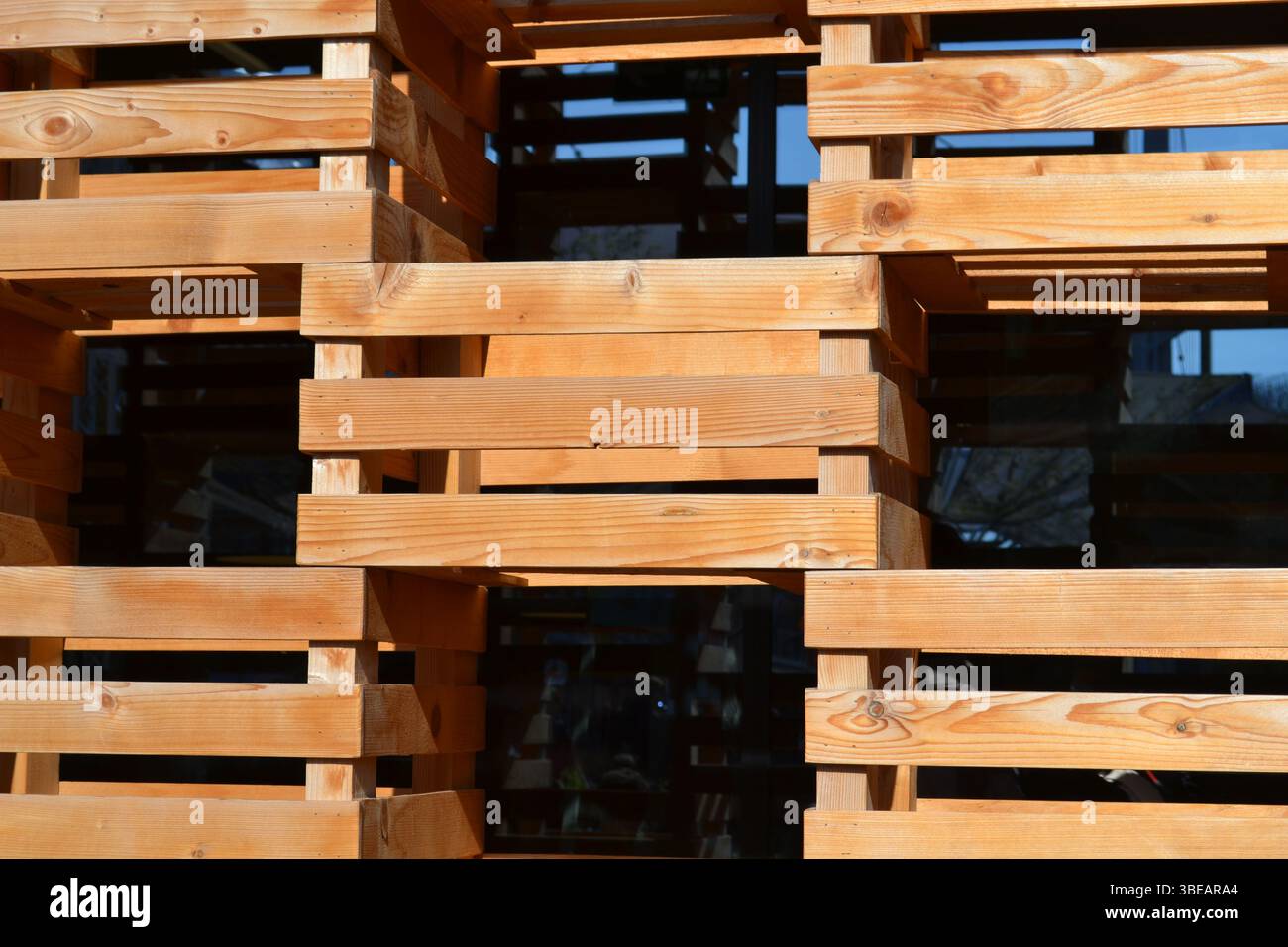 Wooden ecological wall. Energy efficiency concept. Recycled apple ...