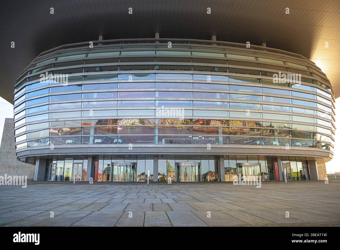The main entrance to the opera house theater building. Copenhagen ...
