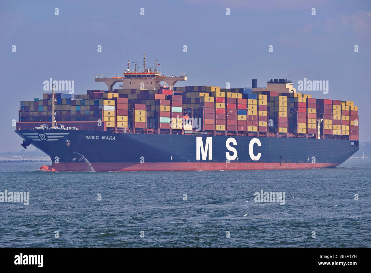 The container ship MSC Mara leaves the port of Rotterdam on April 26 ...