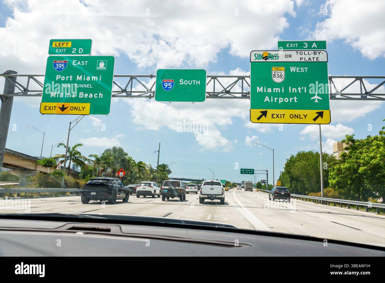 Miami Florida,Interstate 95 I-95 highway expressway,Exit 2D I-395 East ...