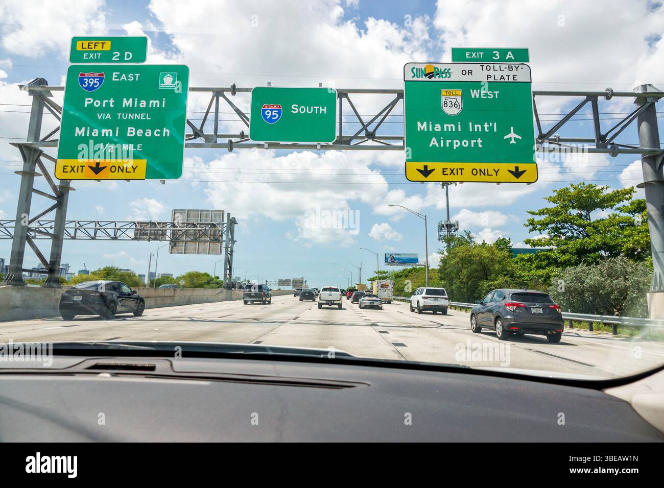 Miami Florida,Interstate 95 I-95 highway expressway,Exit 2D I-395 East ...