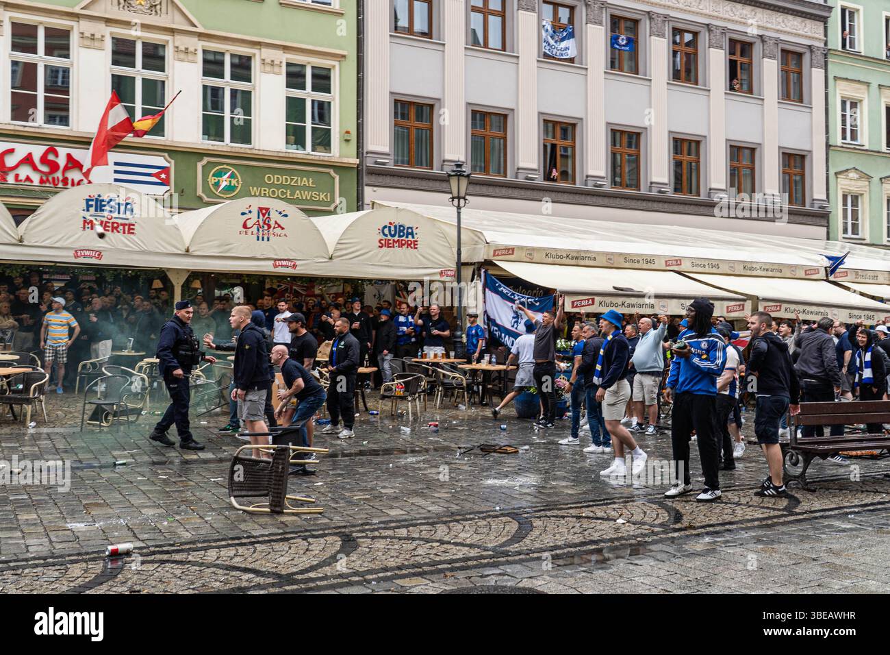 Wroclaw, Poland. 28th May, 2025. 26 May 2025 Poland Wroclaw Riots before the Conference League ...