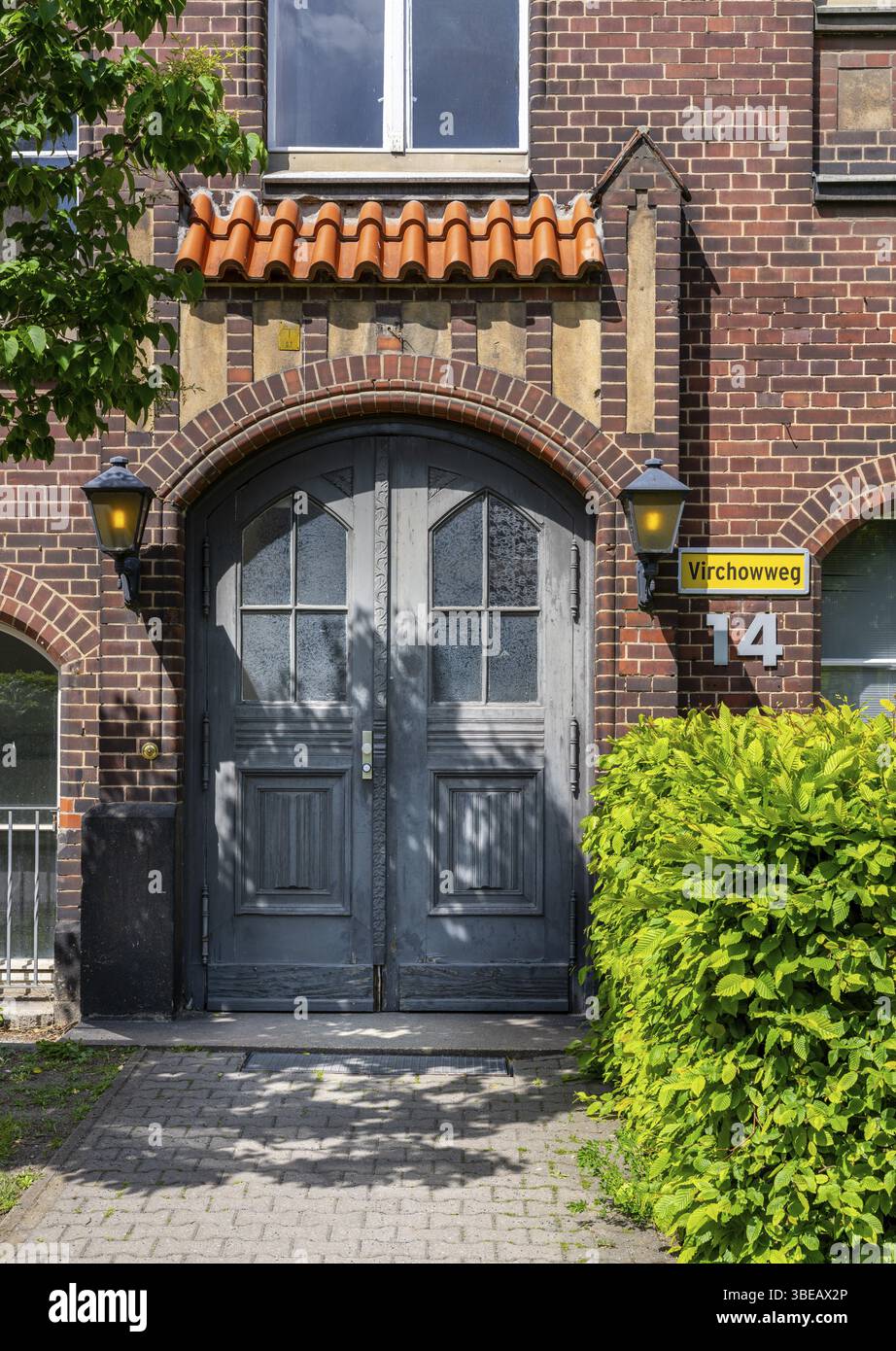 Historic brick building on the grounds of the Charite Campus Mitte ...