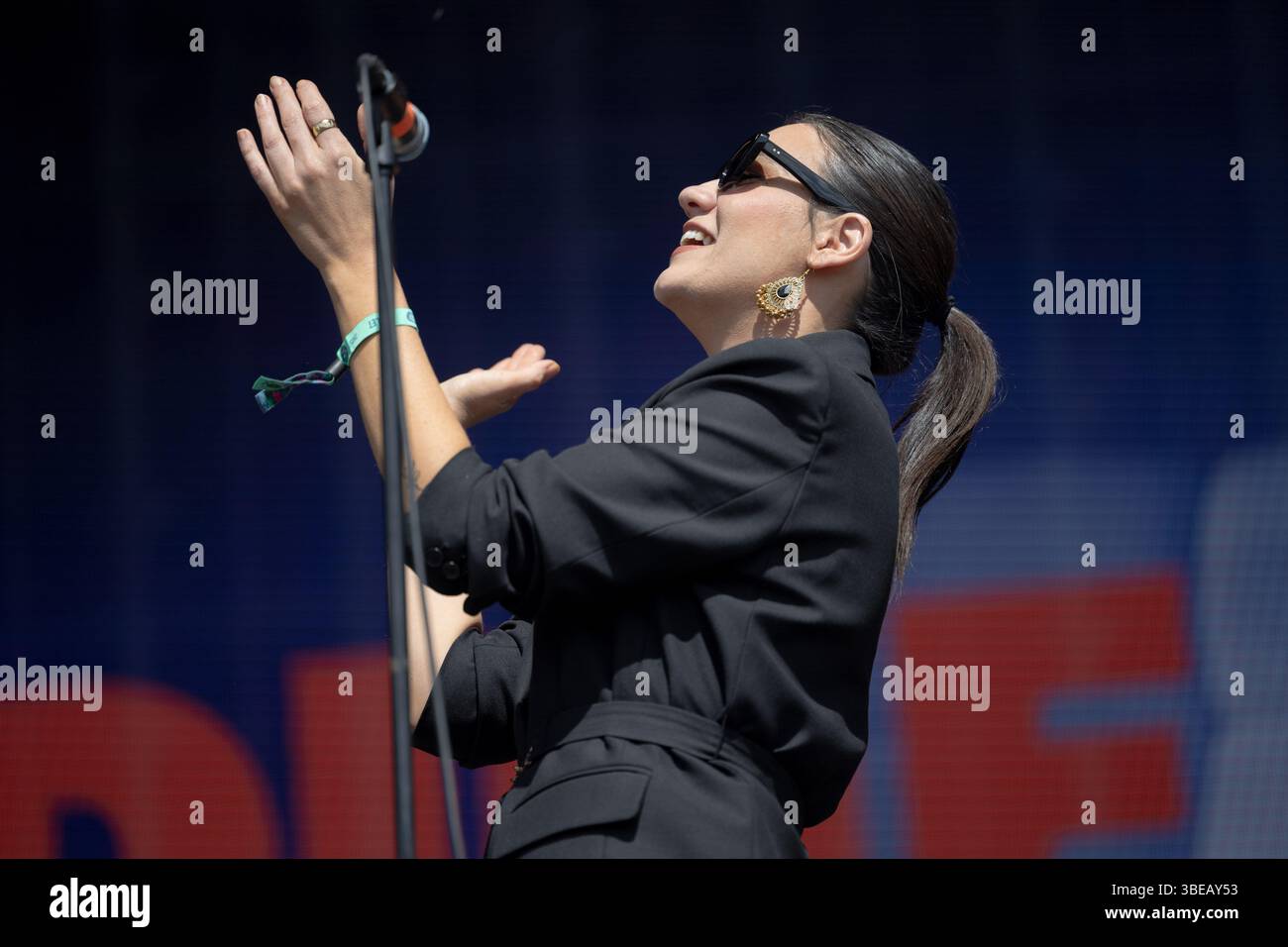 Nadine Shah, singer songwriter, performs at Bearded Theory festival ...