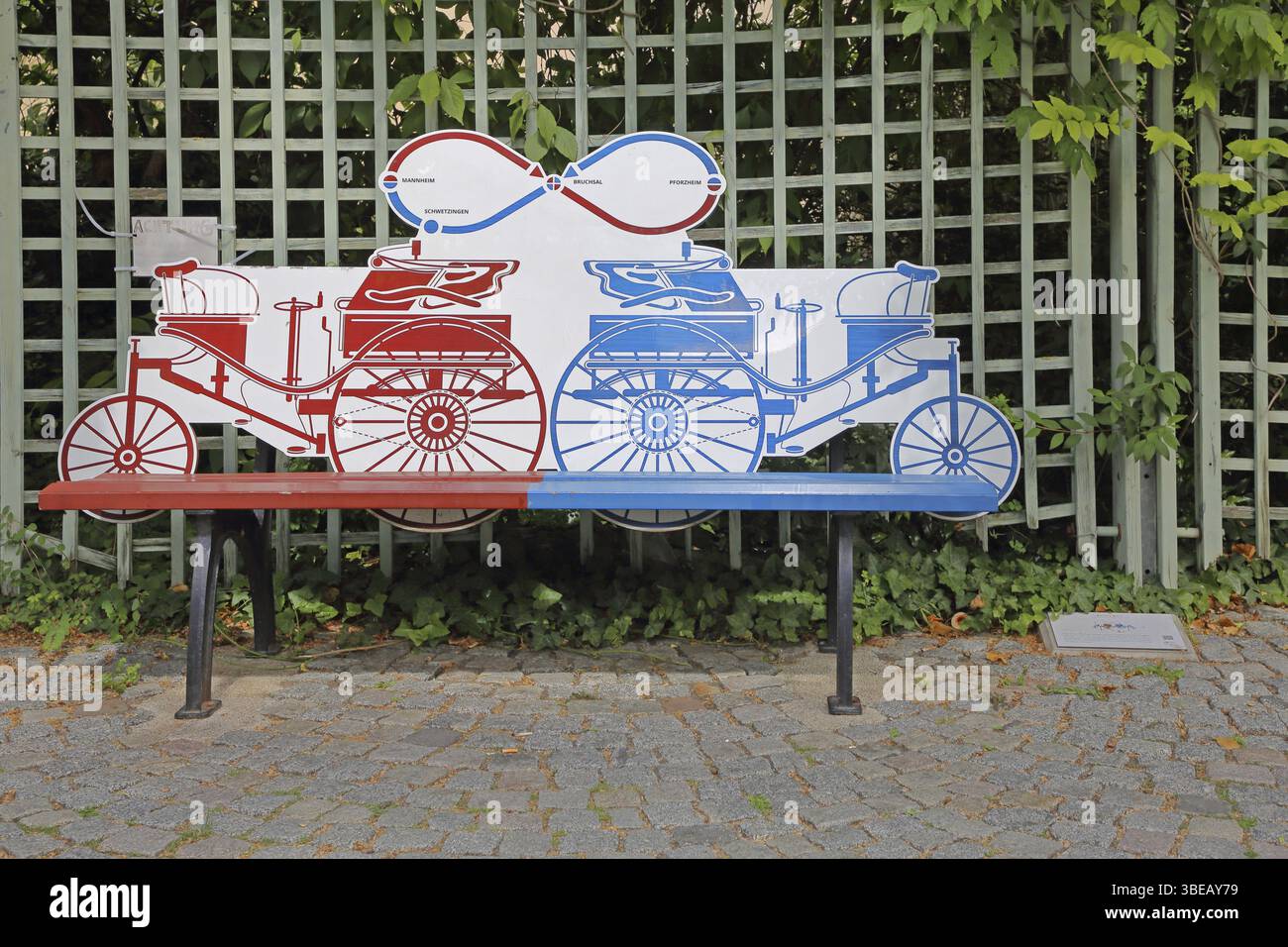 Bench and memorial to Bertha Benz's first motorised automobile journey ...