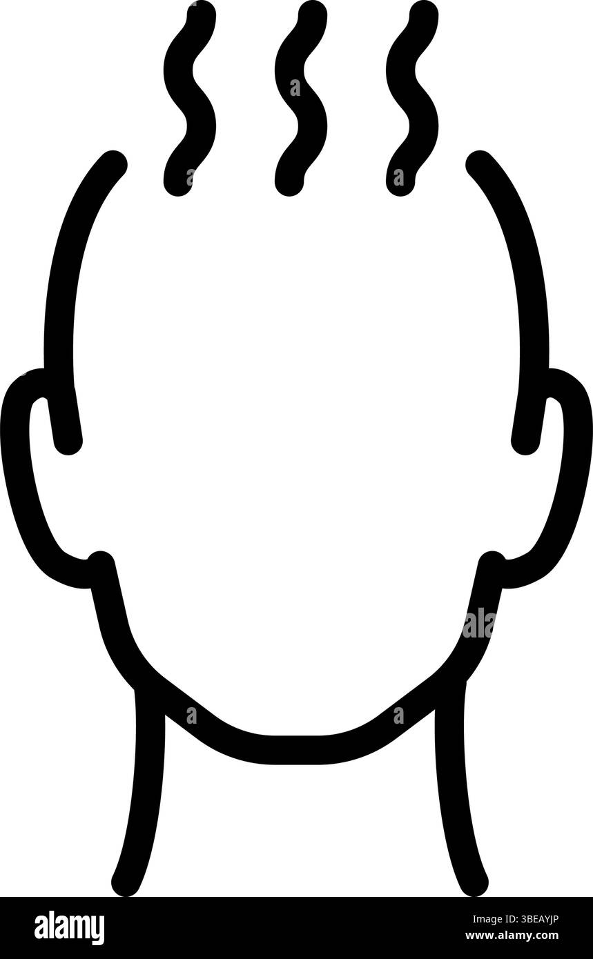 Dizziness outline icon. Man with dizziness symptom of migraine, high ...