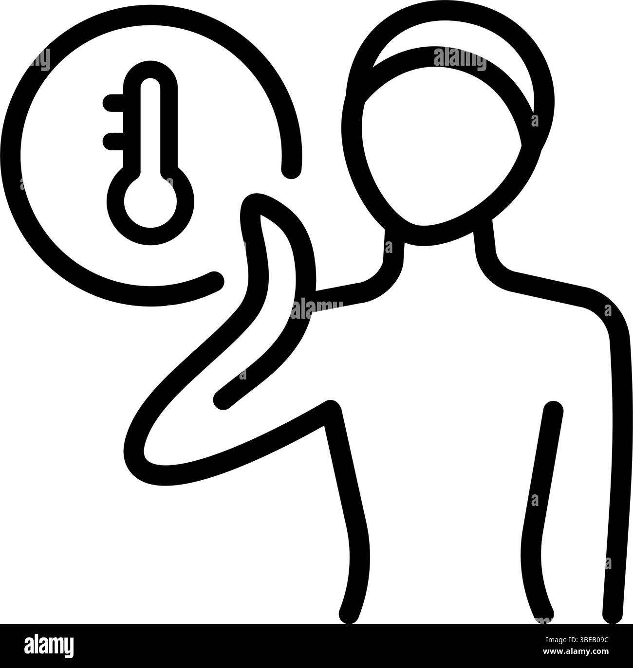 Hot flashes line icon. Disease or menopause symptom. Outline vector ...