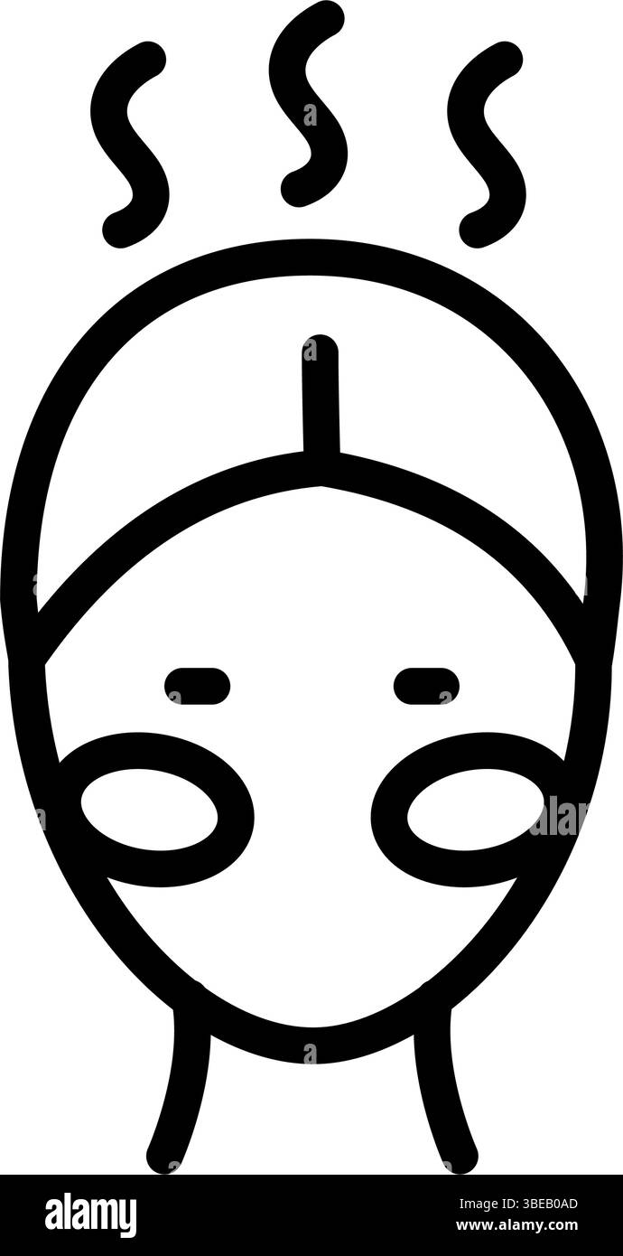 Hot flashes line icon. Disease or menopause symptom. Outline vector ...