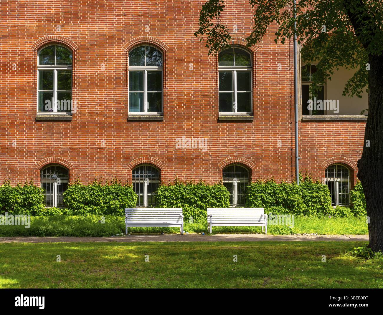 Historic brick building on the grounds of the Charite Campus Mitte ...