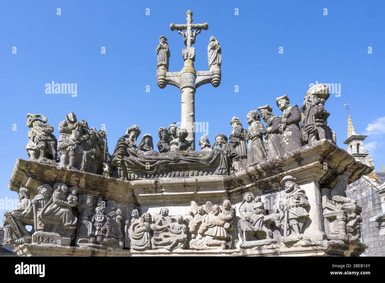 Detail of the Calvary of the Enclos Paroissial, an enclosed parish ...