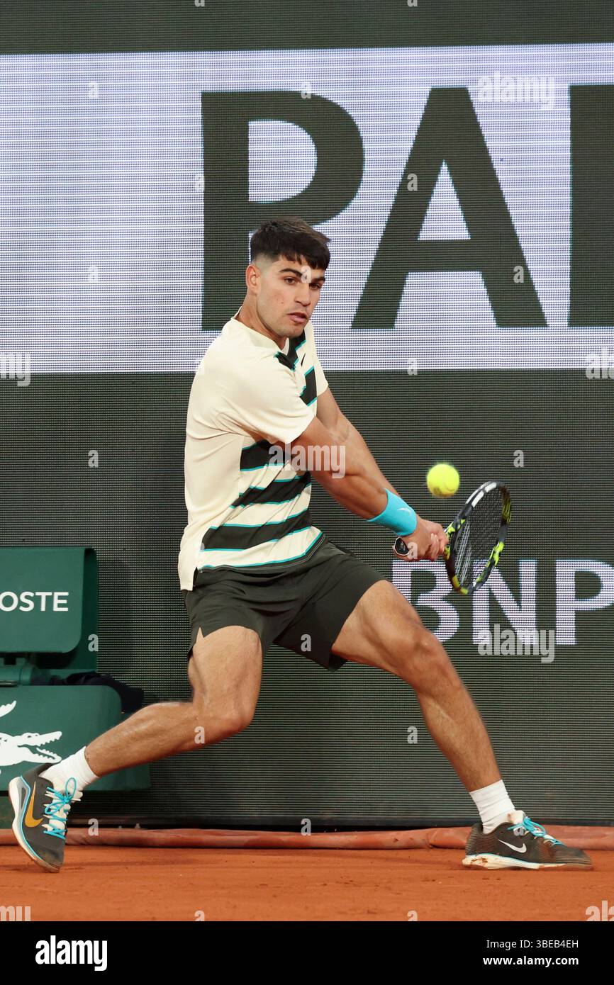 28th May 2025, Roland Garros, Paris, France; French Open tennis tounament: Carlos Alcaraz - (Esp ...