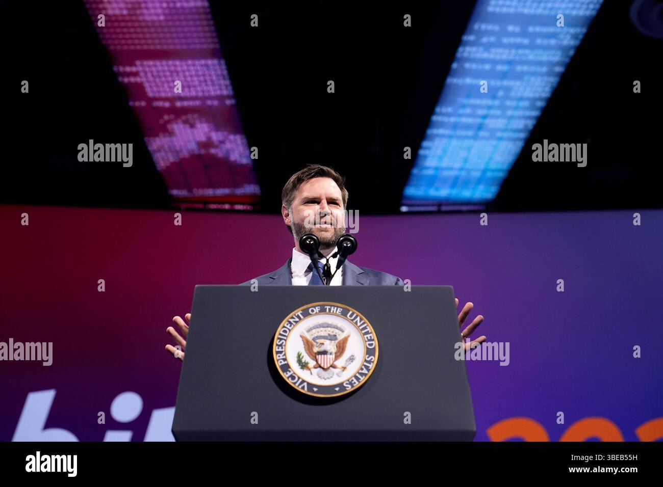 Vice President JD Vance speaks at Bitcoin 2025 Wednesday, May 28, 2025 ...