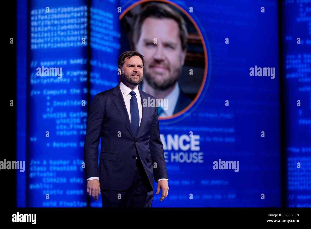 Vice President JD Vance walks on stage to speak at Bitcoin 2025 ...