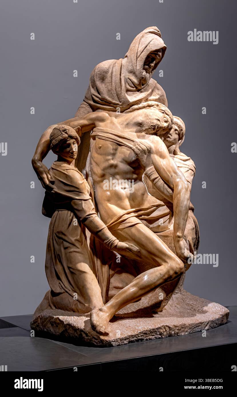The Deposition or Pietà Bandini, a white carrera marble sculpture by ...
