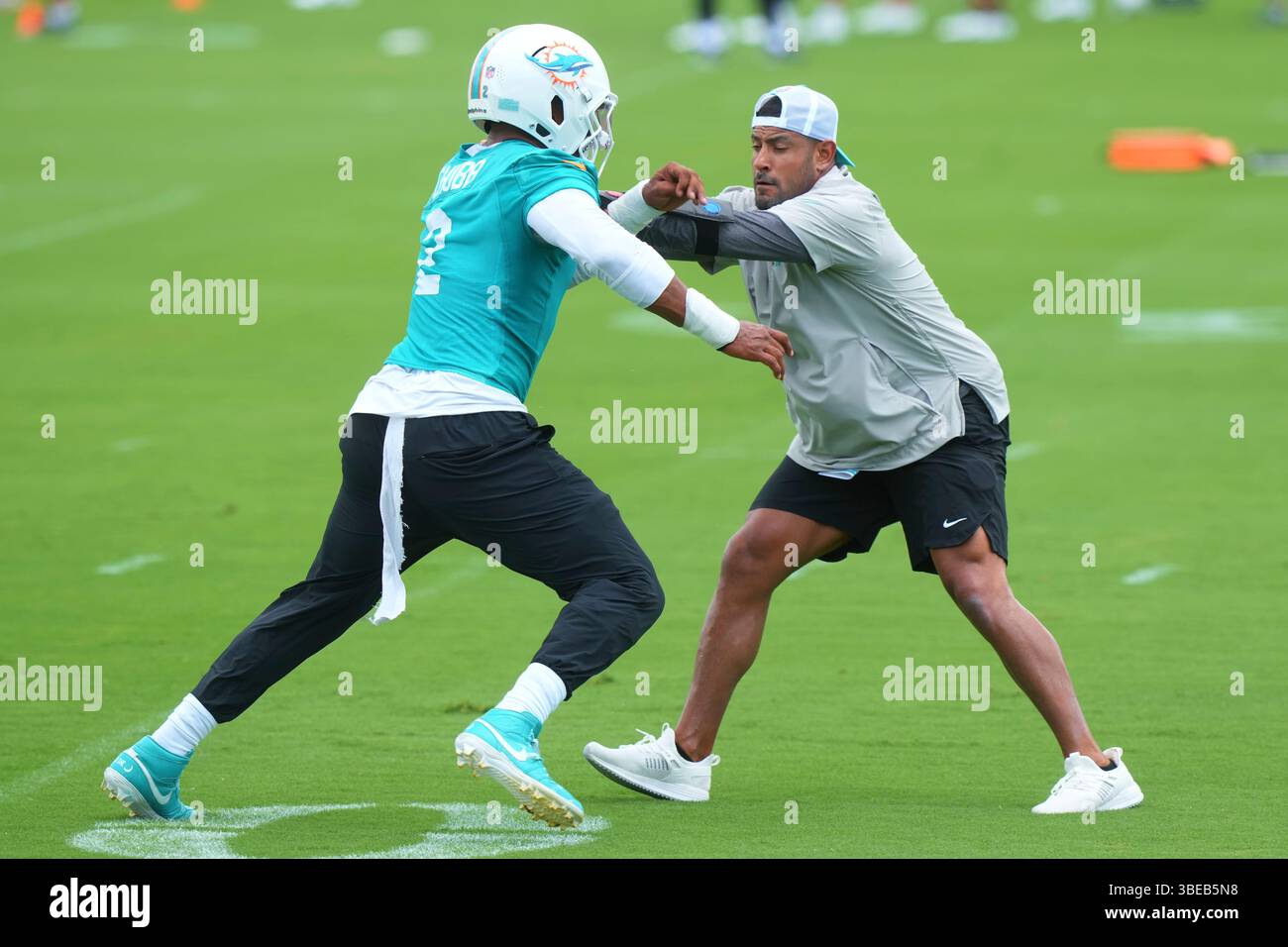 Miami Dolphins linebacker Bradley Chubb (2) runs drills during an NFL ...