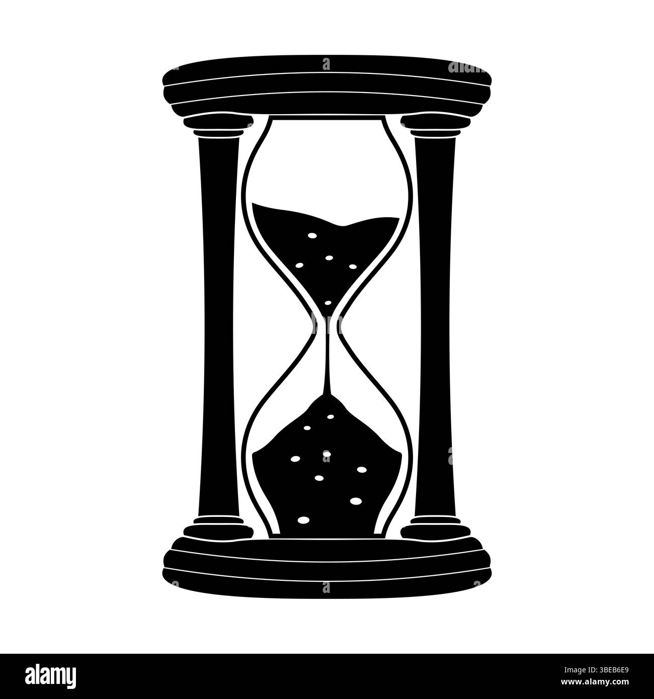 Hourglass Silhouette Illustration. The minimalistic black and white ...