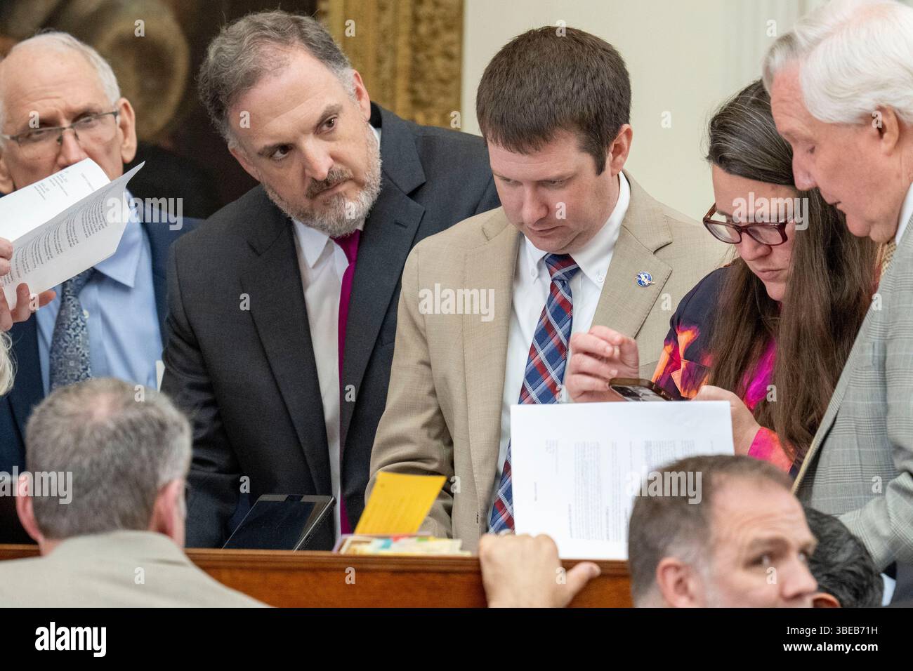 Austin Texas USA, May 1 2025: Left to right, State Rep. MARK DORAZIO (R-San Antonio, MITCH ...