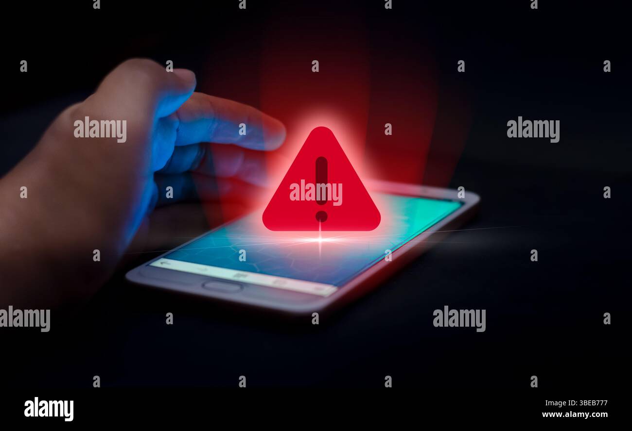 Hacker Control And Spying On Your Mobile Phone Symbol Of Caution In The Use Of Cell Phones