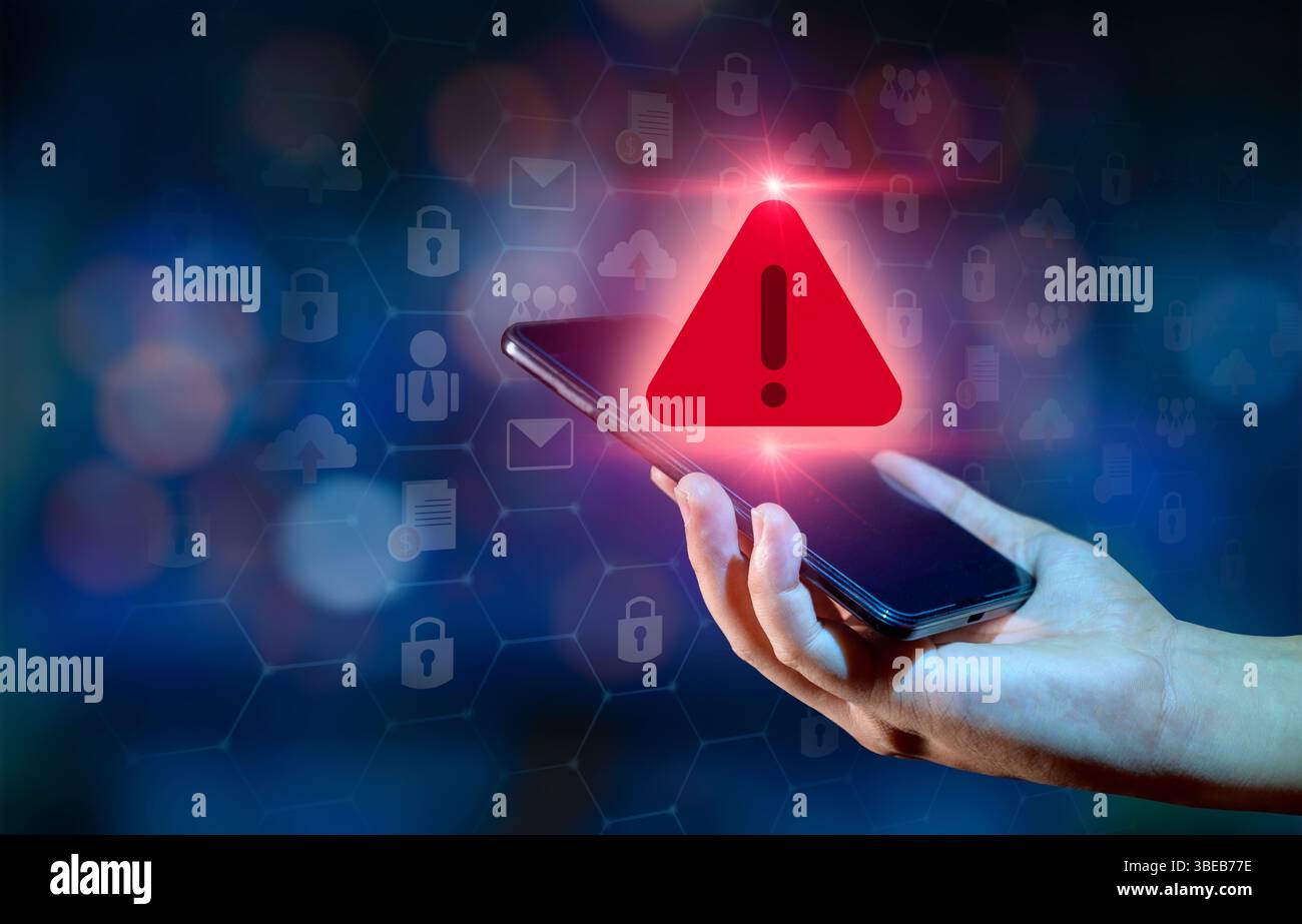Hacker Control And Spying On Your Mobile Phone Symbol Of Caution In The Use Of Cell Phones