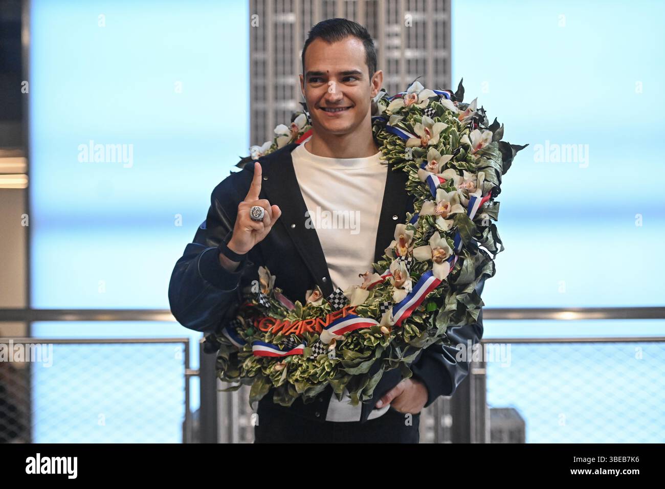 Alex Palou, Winner of the 2025 INDY 500, visits the Empire State ...