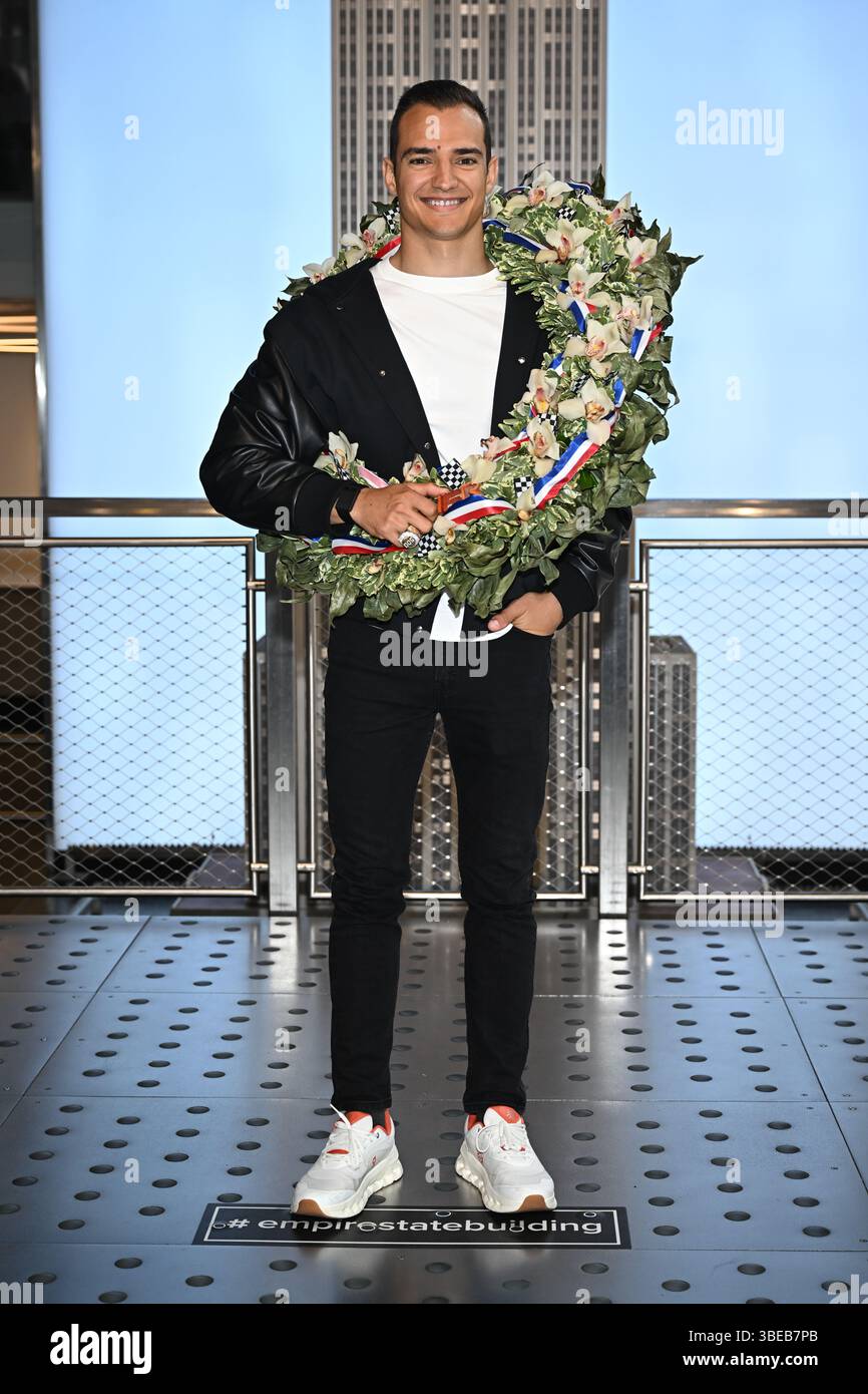 Alex Palou, Winner of the 2025 INDY 500, visits the Empire State ...