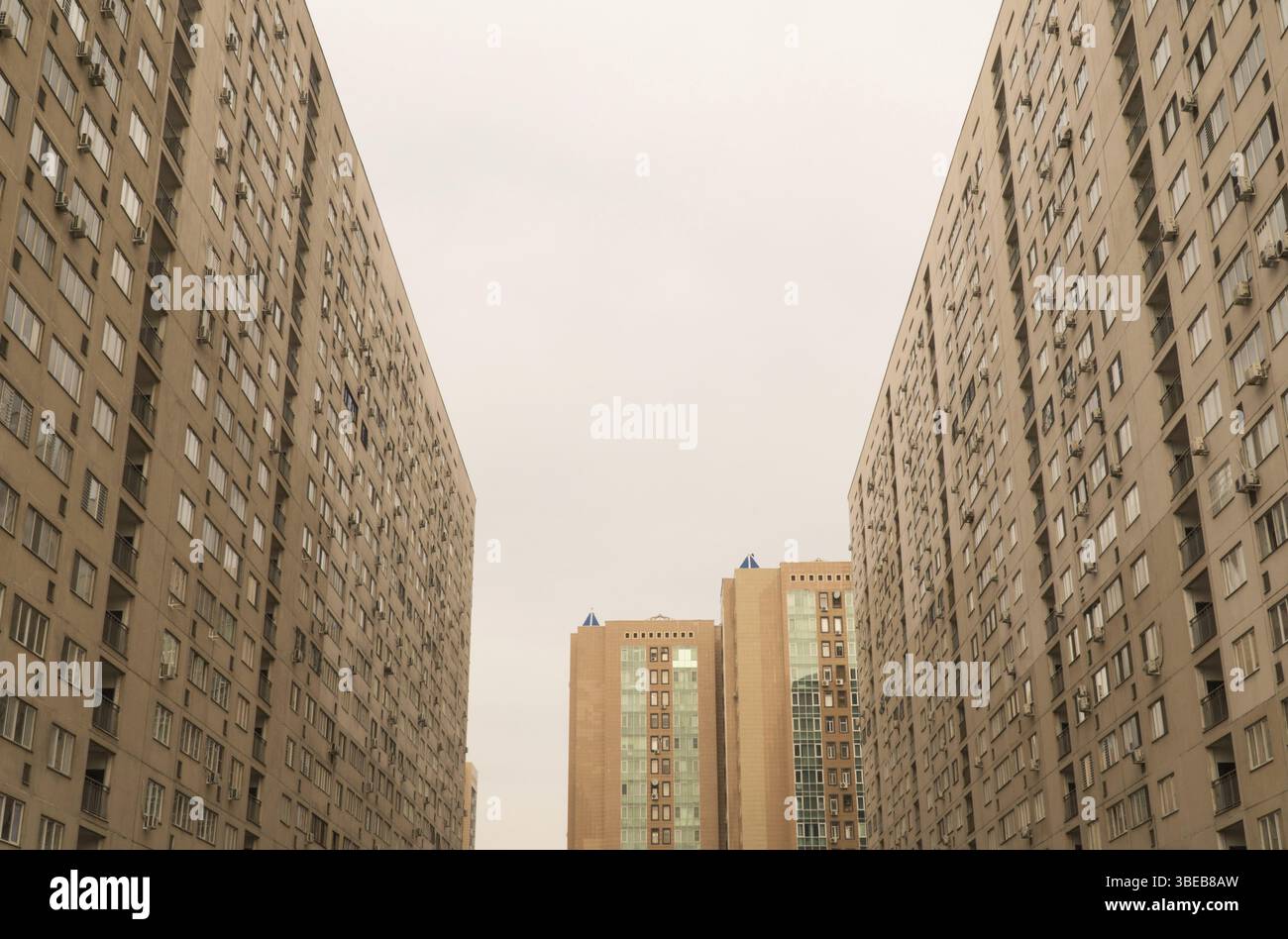 Facade of a modern multi storey residential complex. Urban architecture ...