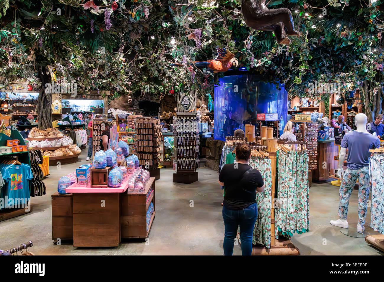 Gift shop in the Rainforest Cafe theme restaurant at Disney Springs at ...