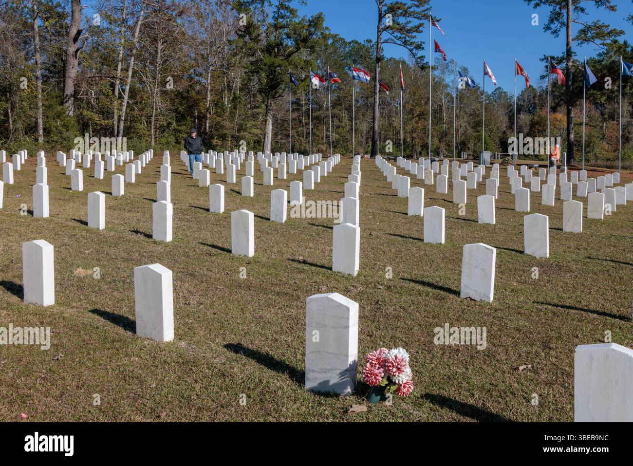 Headstones of many confederate soldiers at the Enterprise Confederate ...