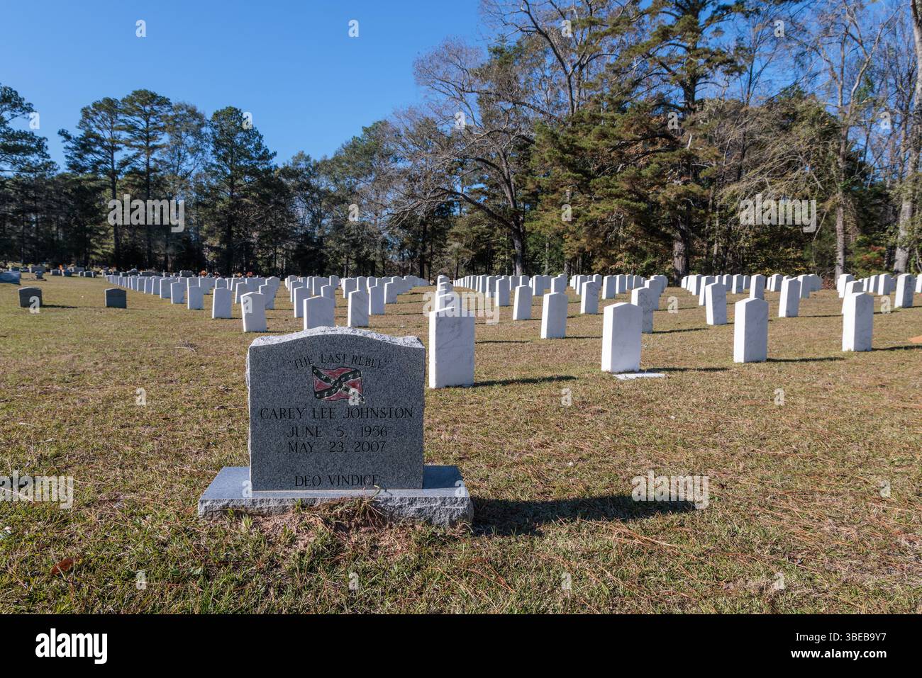 Headstones of many confederate soldiers at the Enterprise Confederate ...