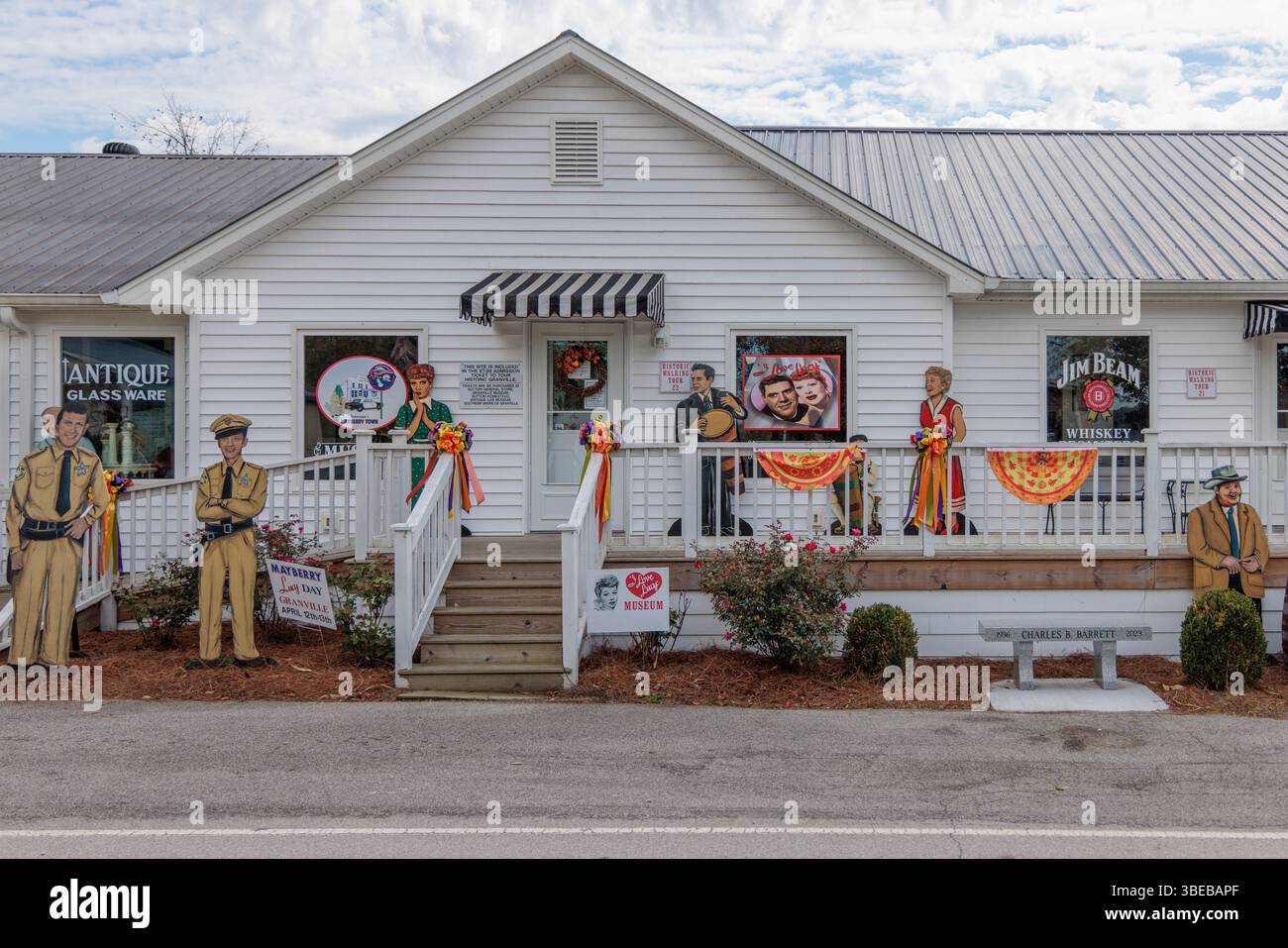Sign welcomes visitors to the annual Mayberry Lucy Day in front of the ...