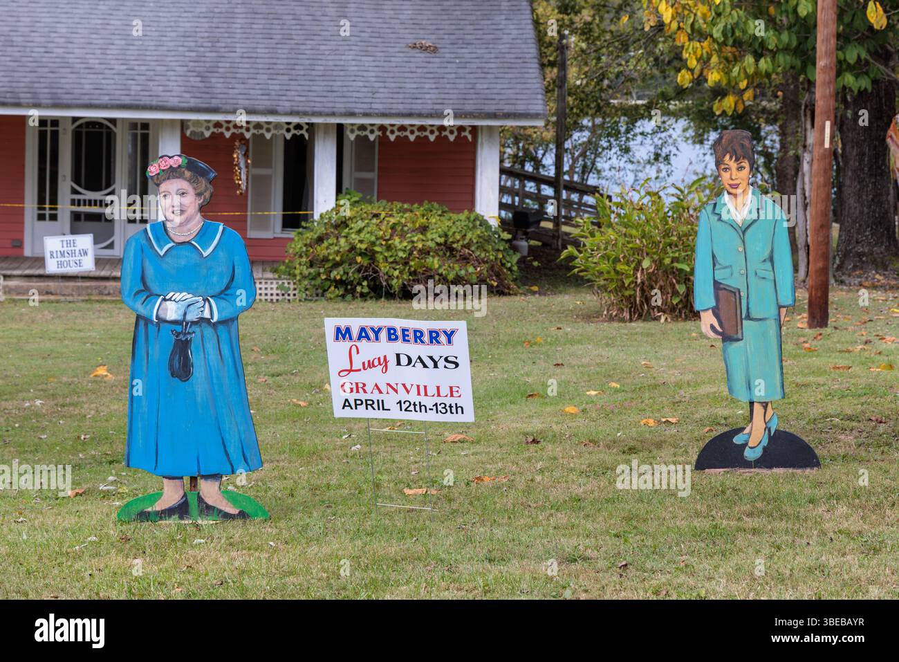 Sign advertises the annual Mayberry Lucy Days event in front of the ...