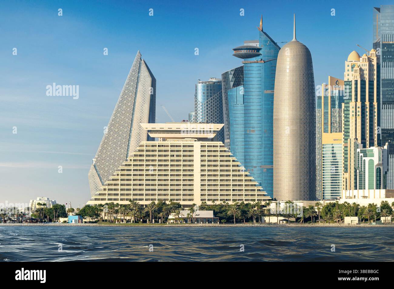 Close look of Sheraton Grand Doha Resort from Corniche Waterfront Stock ...