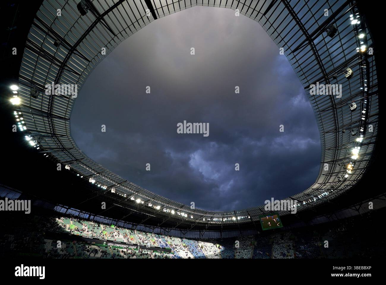 A general view of the stadium ahead of the UEFA Conference League final ...