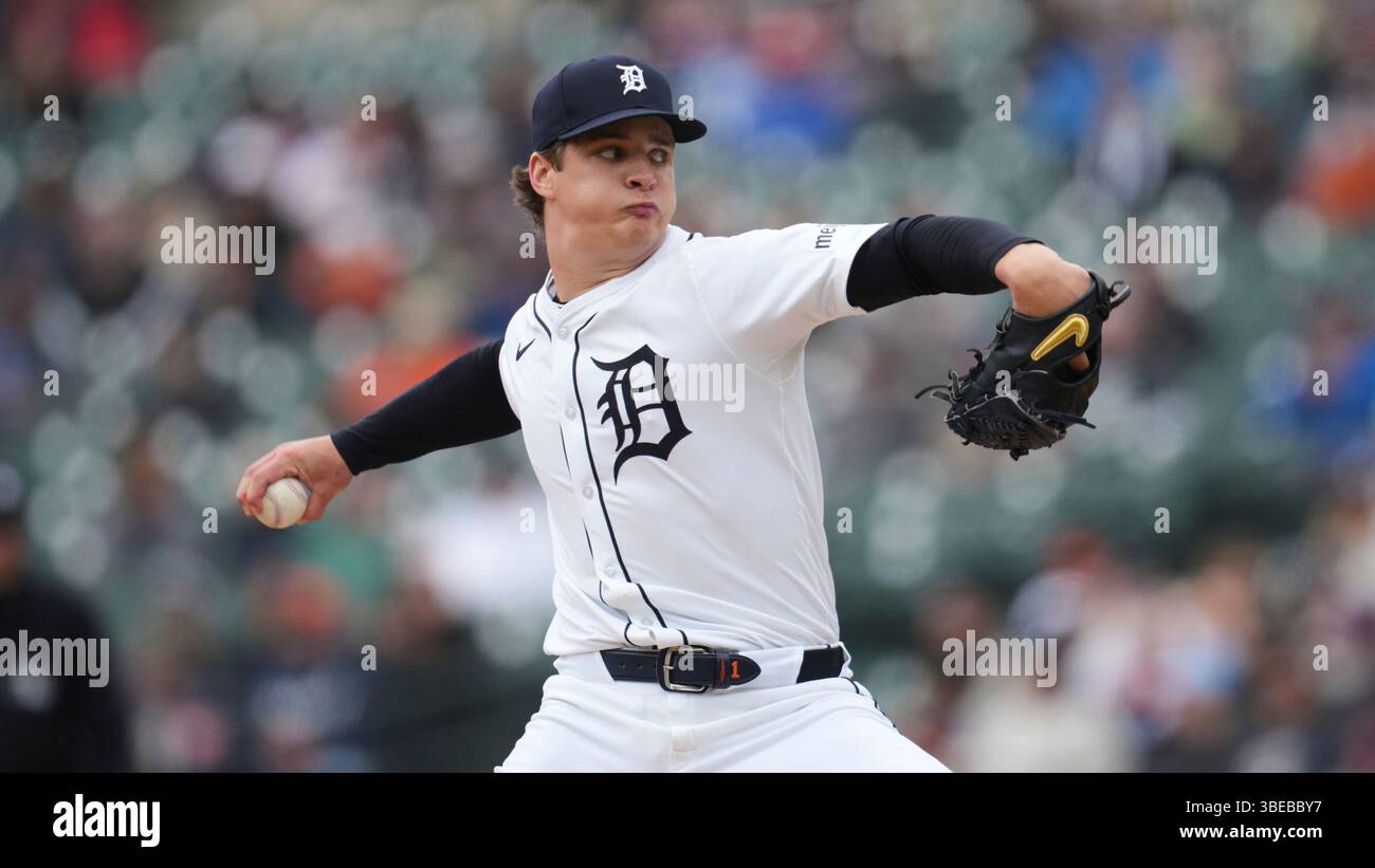 Detroit Tigers pitcher Jackson Jobe throws against the San Francisco ...