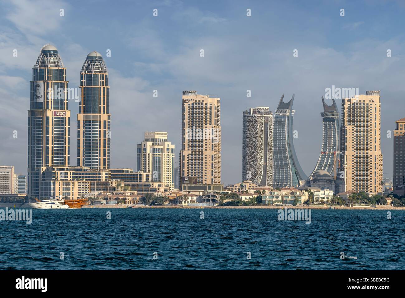 Beautiful Lusail Skyline view from Doha Corniche Stock Photo - Alamy