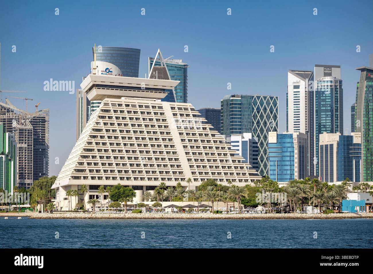 Doha, Qatar - January 03, 2025: Close look of Sheraton Grand Doha ...
