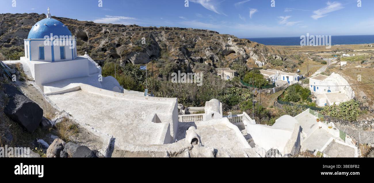 Monastery church of Panagia Agrilia, abandoned cave dwellings in ...