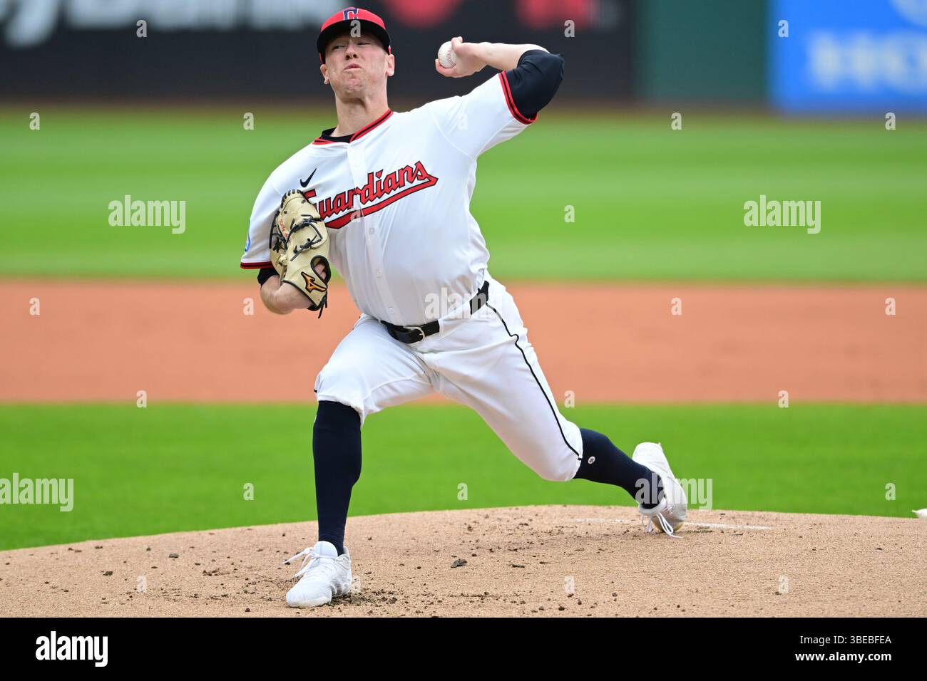 Cleveland Guardians starting pitcher Kolby Allard delivers during the ...