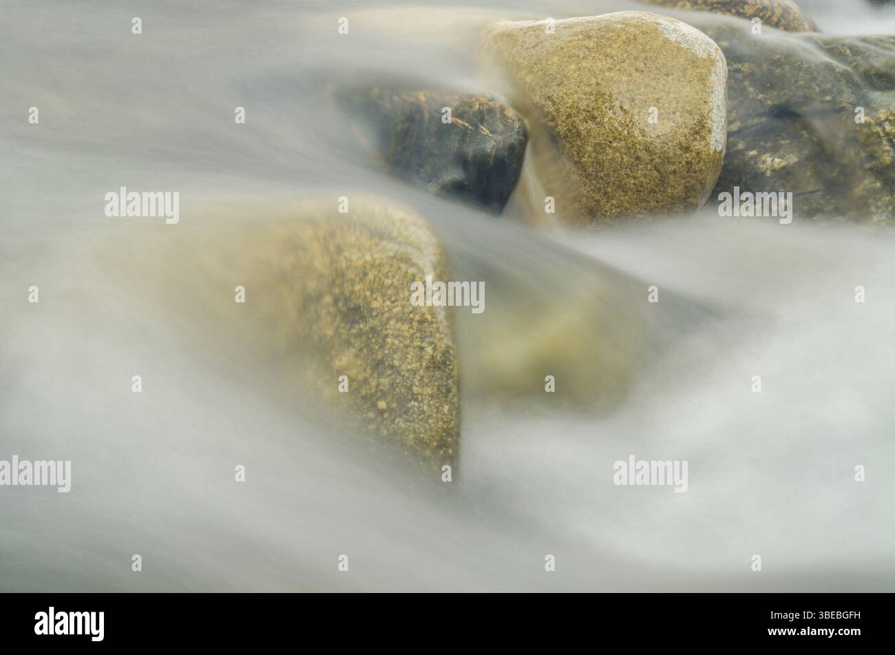Current between the stones of the river, blurred by a slow shutter ...