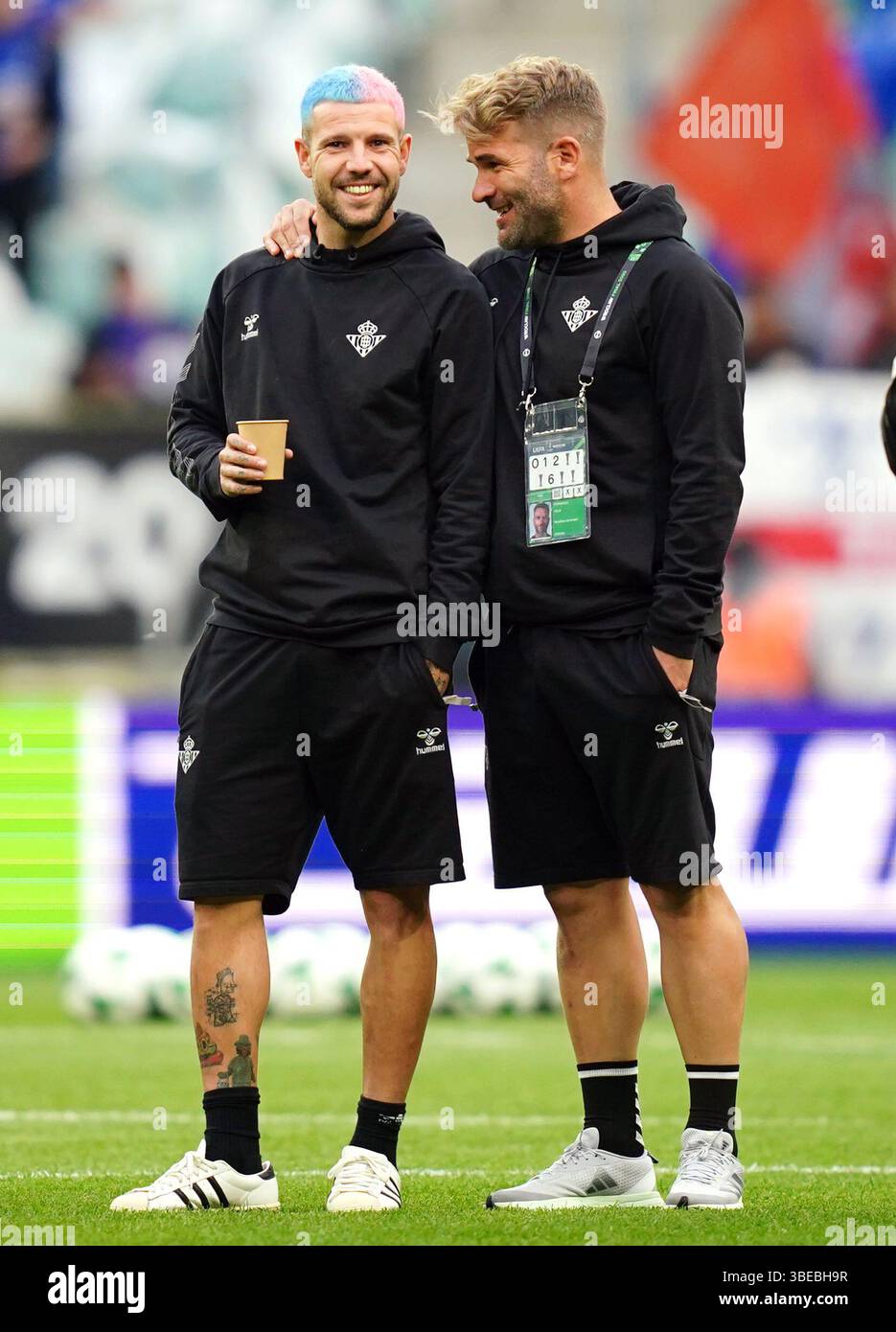 Real Betis' Aitor Ruibal (left) ahead of the UEFA Conference League ...